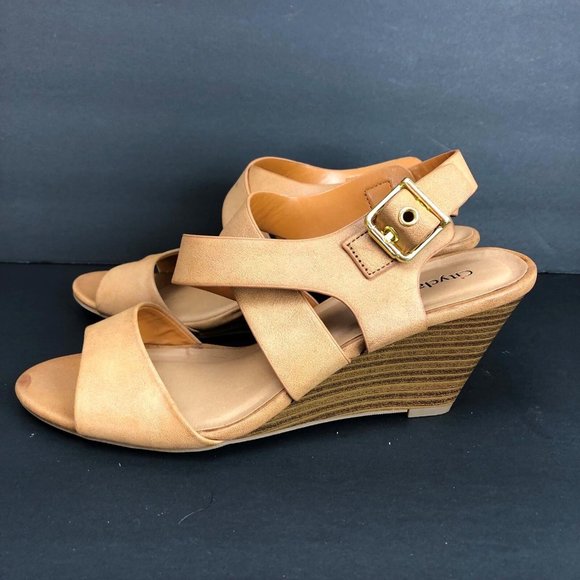 Cityclassified | Shoes | City Classified 8 Tan Wedge Heels Sandal ...